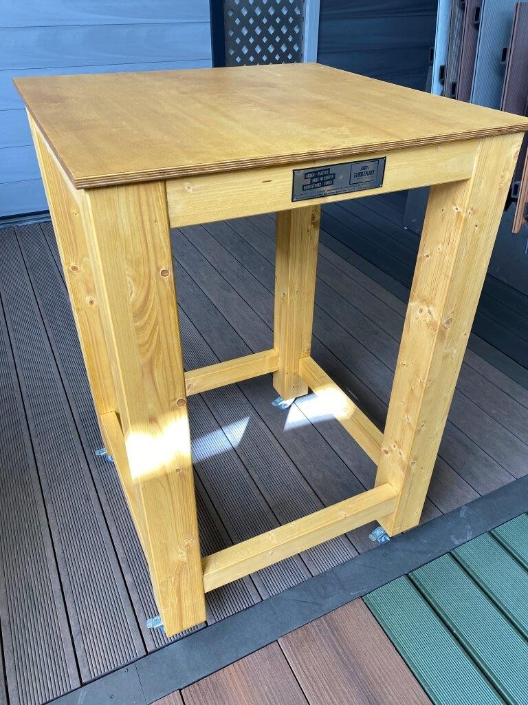 Stehtisch - 6 - Dieter, Fichte Massiv in 16 Farben, mit oder ohne Rol ...