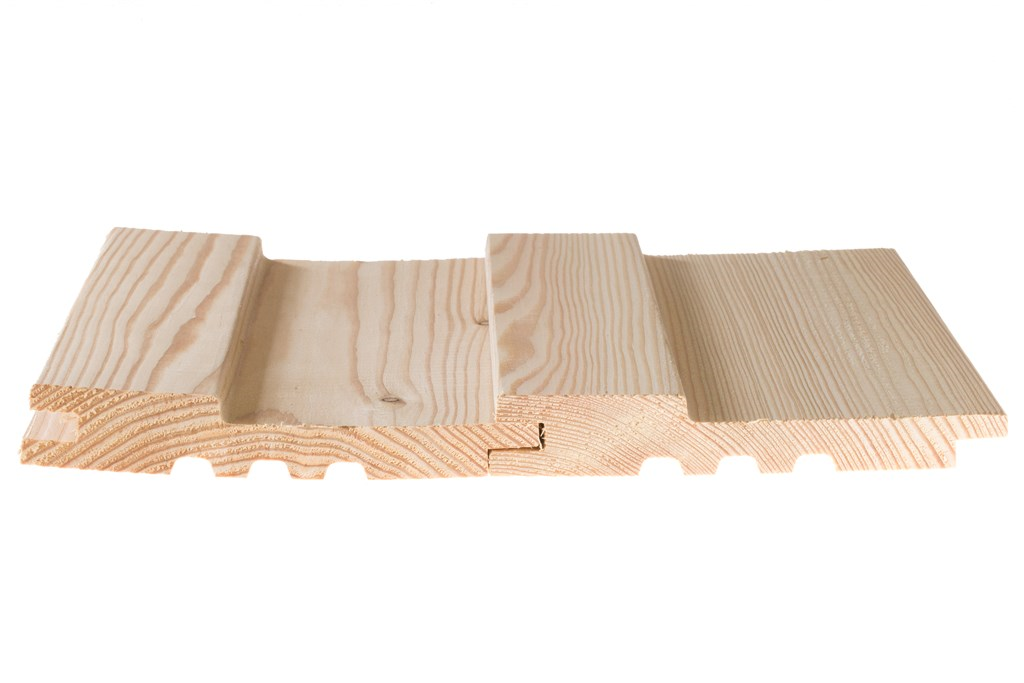 28 x 146 mm (Deckbreite: 128 mm) sib. Lärche Boden-Deckel-Profil (Com ...